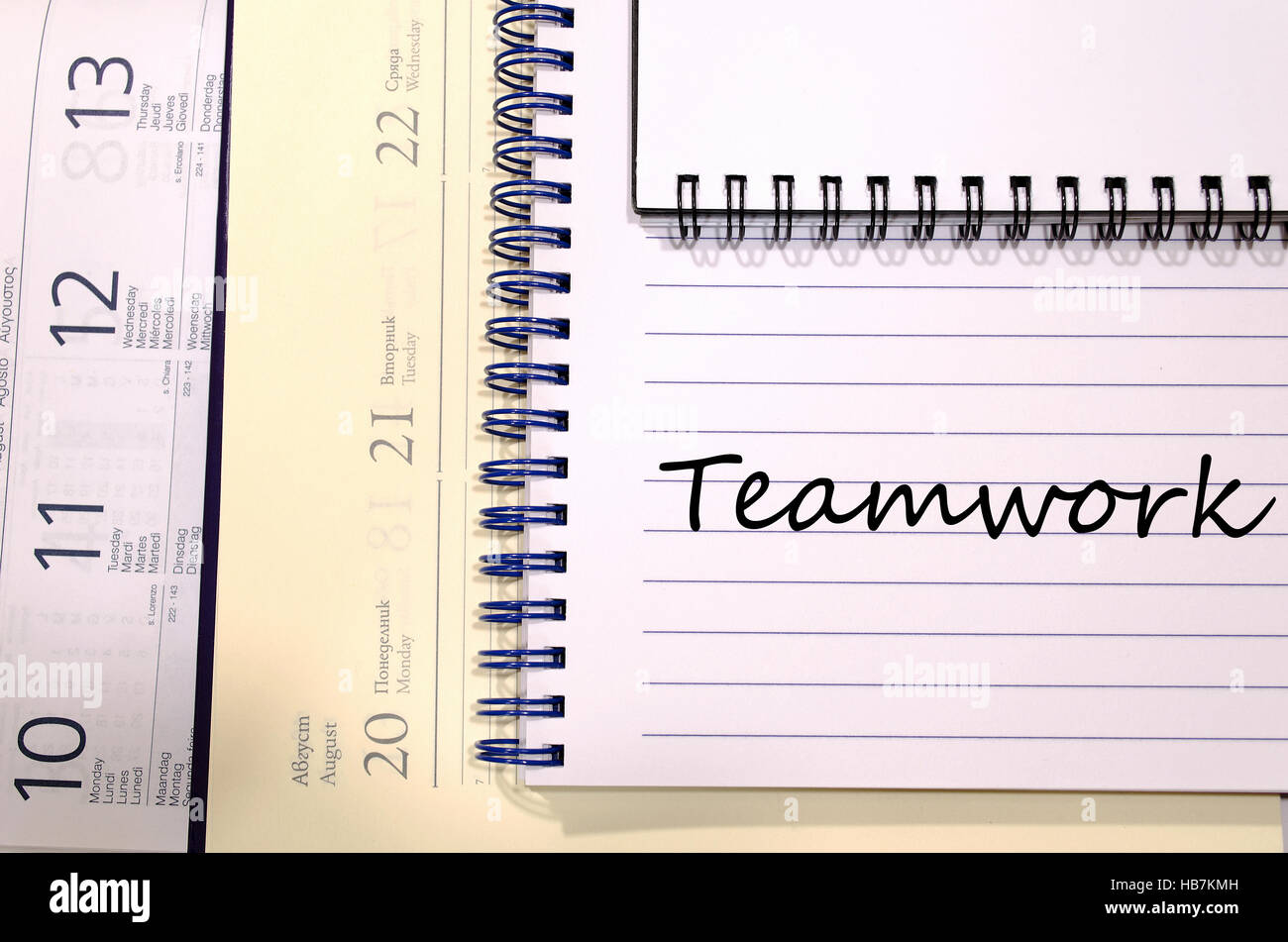Teamwork write on notebook Stock Photo - Alamy