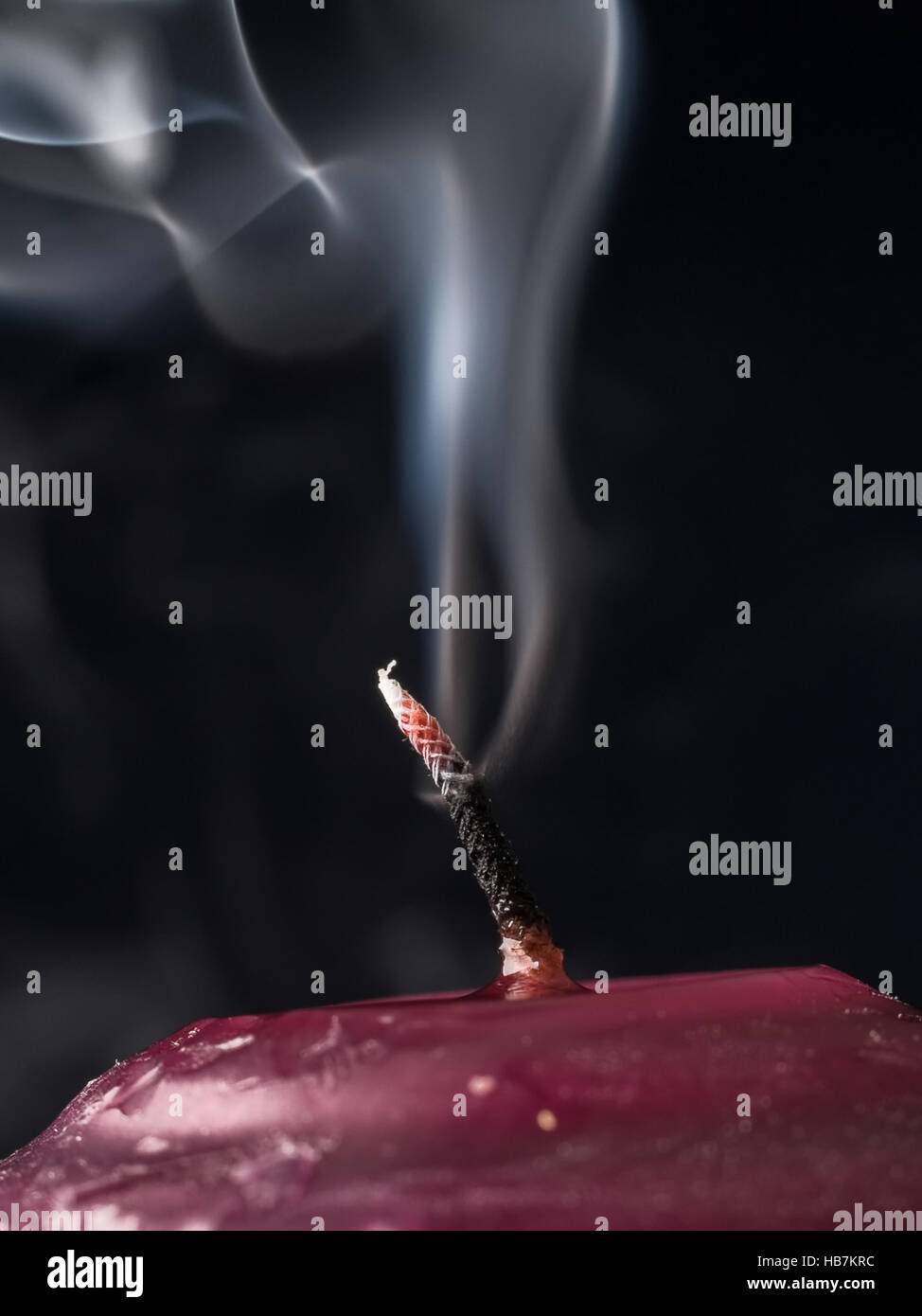 Candle Flame with wick and match Stock Photo - Alamy