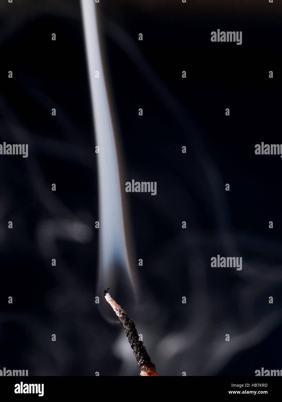 Candle Flame with wick and match Stock Photo - Alamy