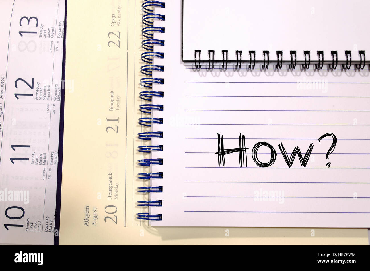 How write on notebook Stock Photo - Alamy