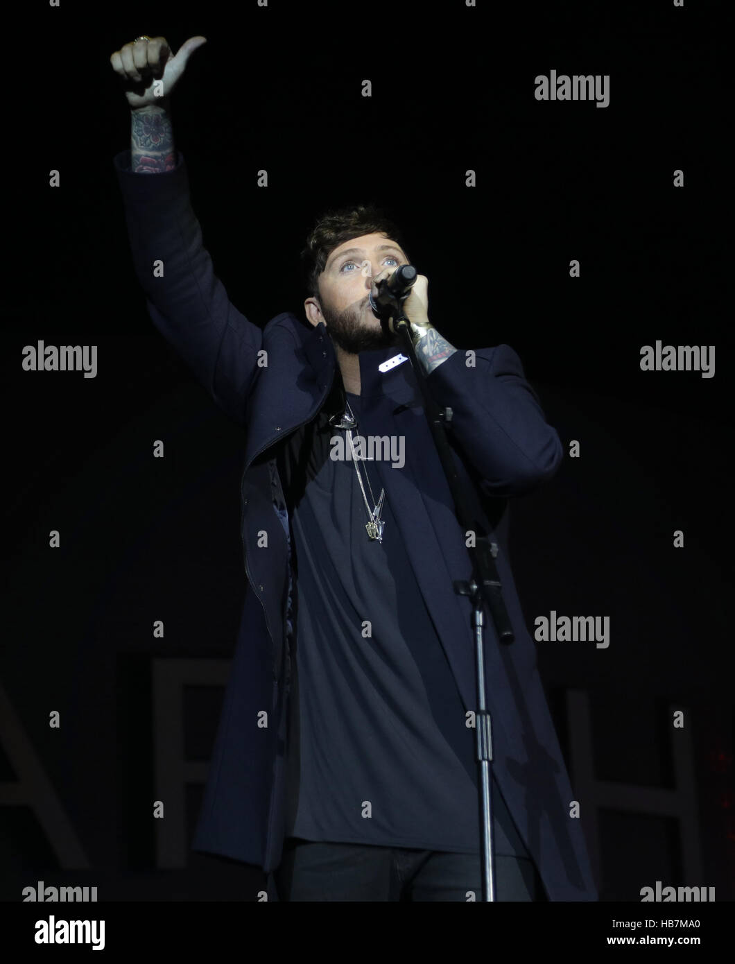 James Arthur on stage at Capital's Jingle Bell Ball with Coca-Cola at ...