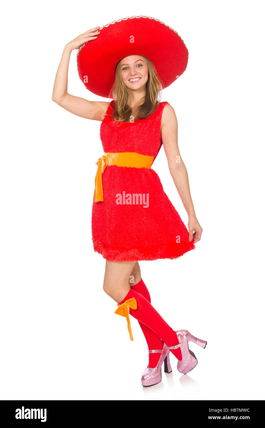 Pretty woman wearing red Cut Out Stock Images & Pictures - Alamy