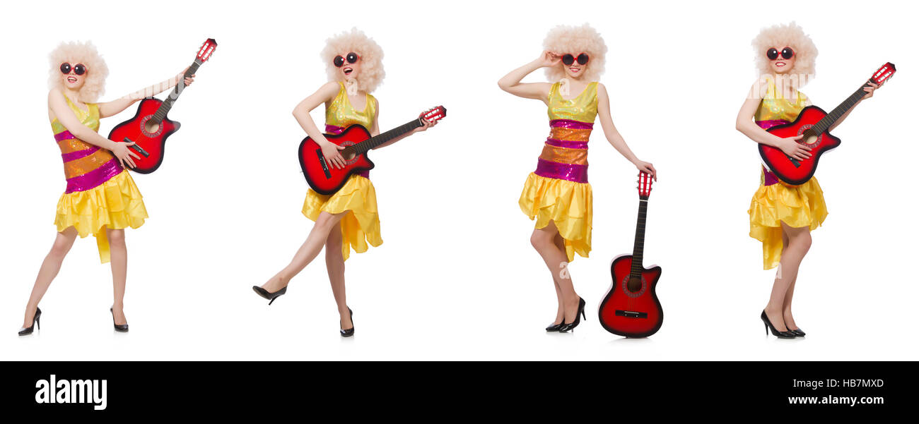 Female singer guitar singing Cut Out Stock Images & Pictures - Alamy