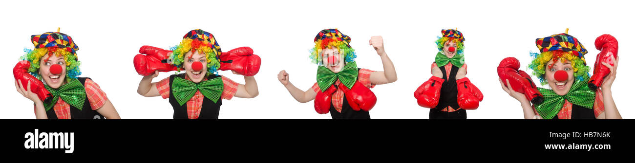 Clown in various poses isolated on white Stock Photo - Alamy