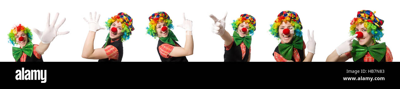 Female clown isolated on white Stock Photo - Alamy
