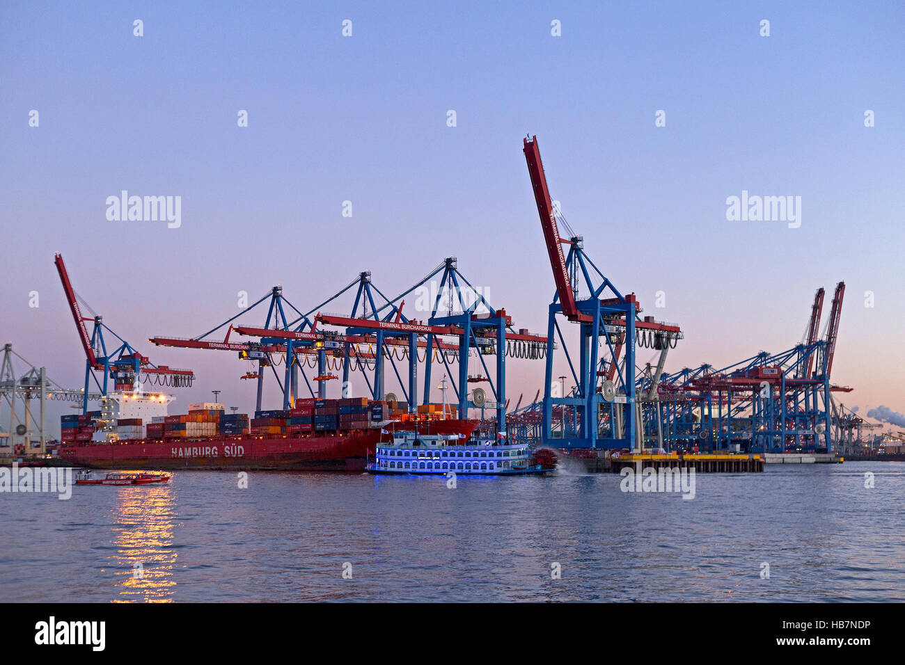 container terminal ´Burchardkai´, harbour, Hamburg, Germany Stock Photo ...