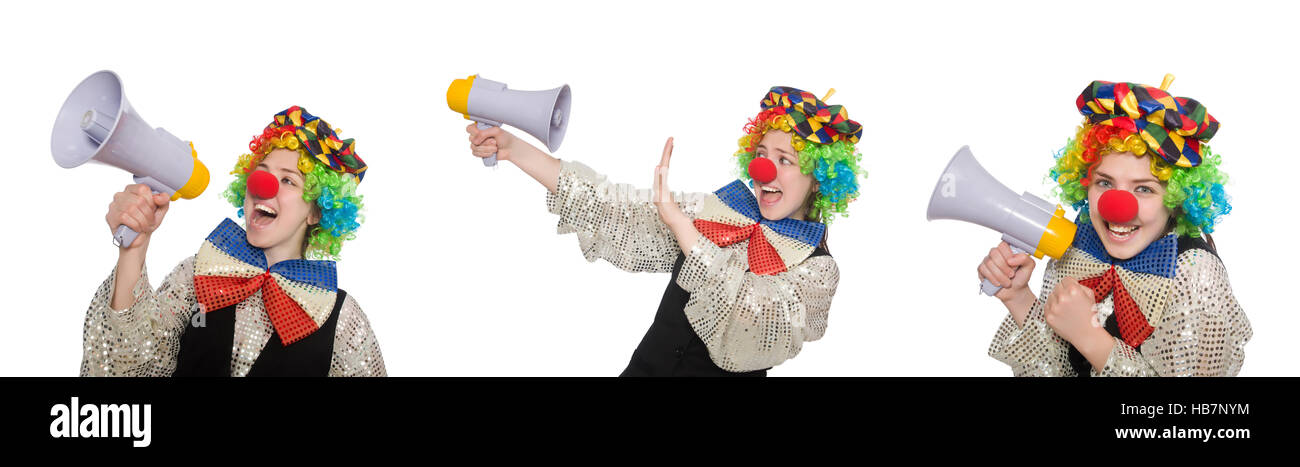 Clown in various poses isolated on white Stock Photo - Alamy