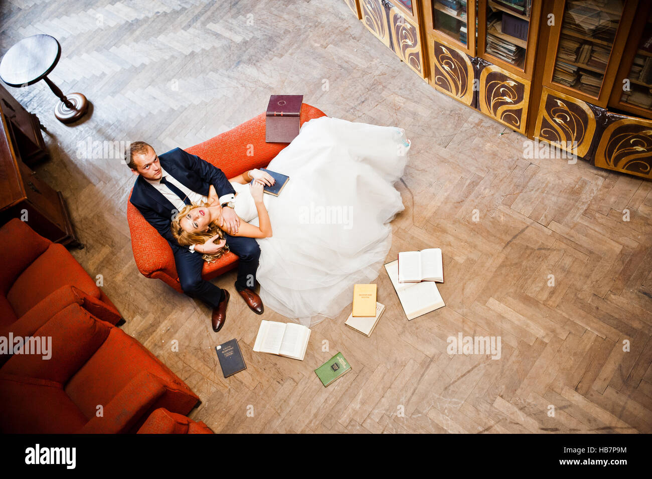Old library and female hi-res stock photography and images - Alamy