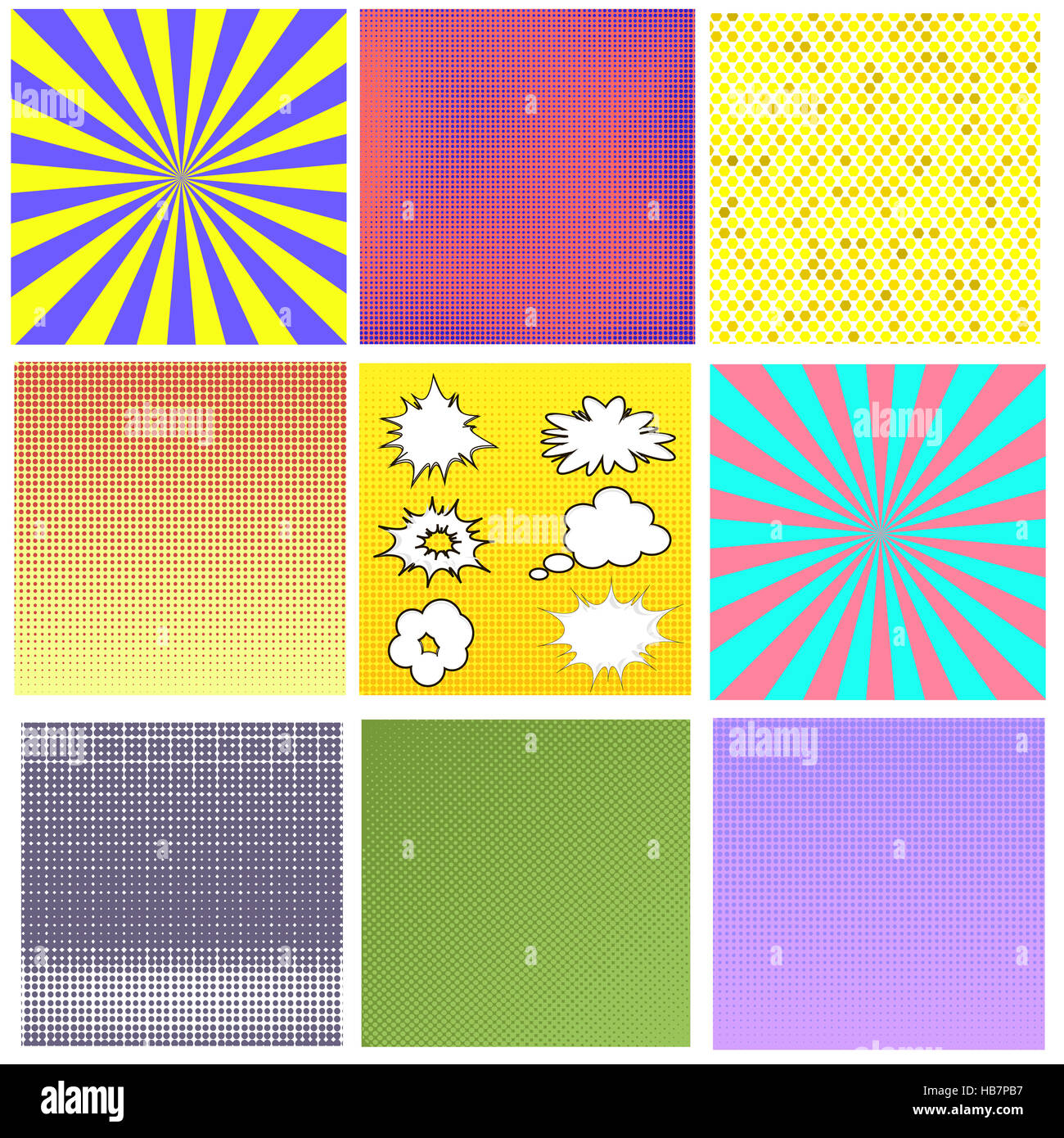 Comics Book Background. Halftone Patterns Stock Photo - Alamy