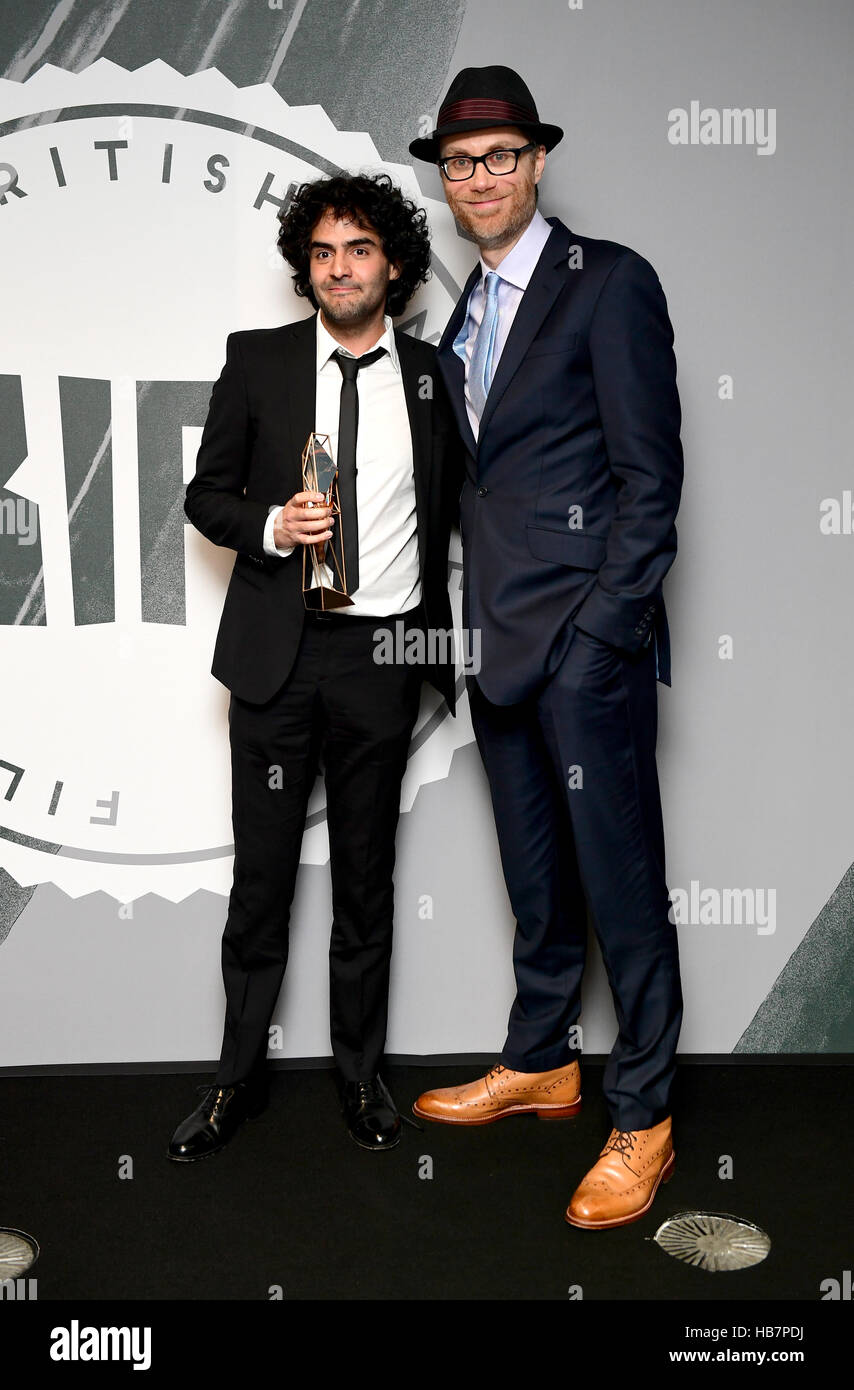 Babak Anvari with the Best Screenplay Award for Under the Shadow ...