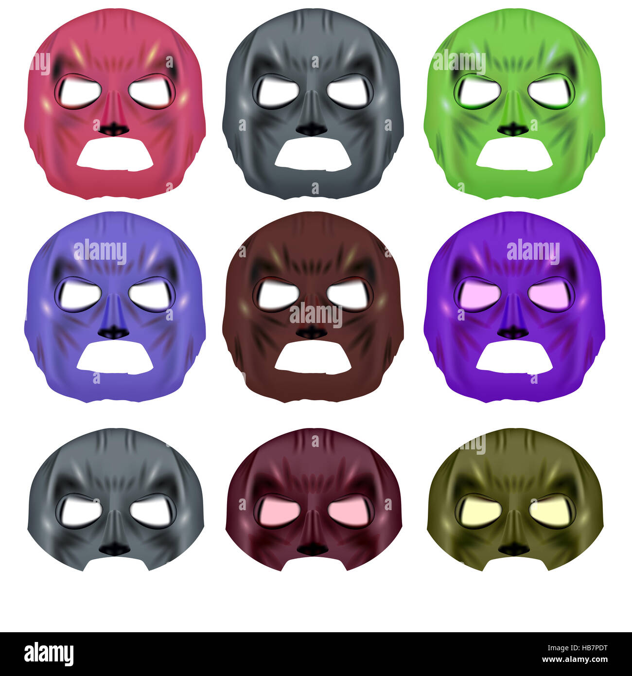 Set of Colorful Superhero Mask Stock Photo - Alamy