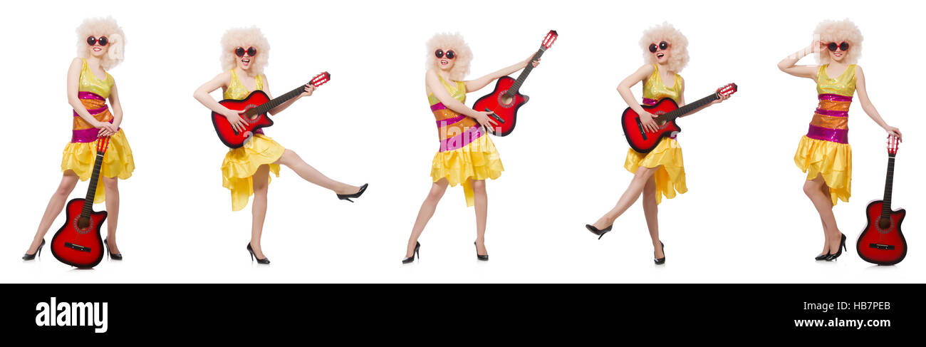Female singer guitar singing Cut Out Stock Images & Pictures - Alamy
