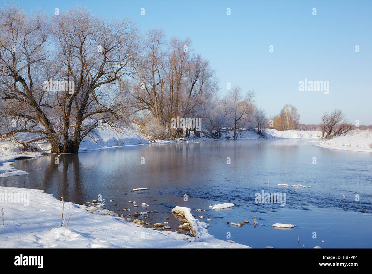 Freezing river Talitsa in winter Stock Photo - Alamy