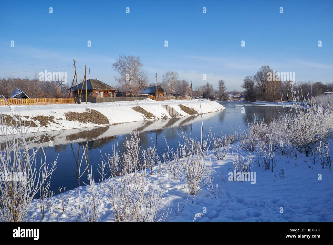 Freezing river Talitsa in winter Stock Photo - Alamy