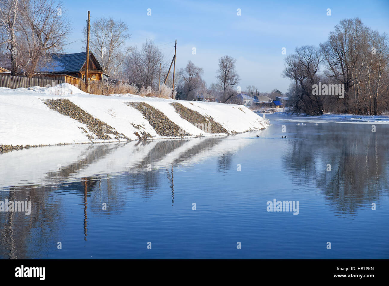 Freezing river Talitsa in winter Stock Photo - Alamy