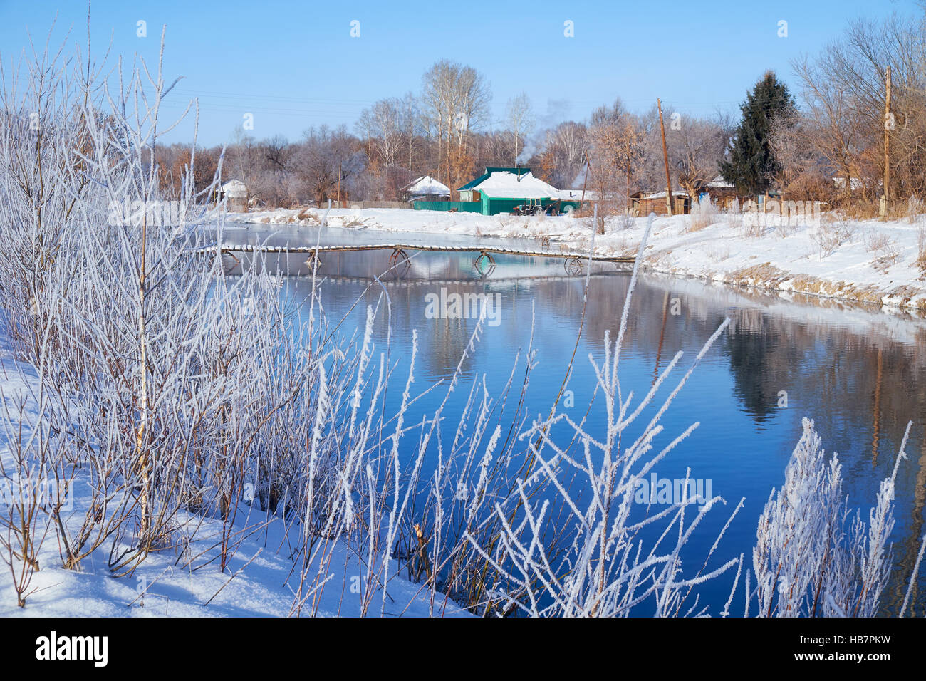 Freezing river Talitsa in winter Stock Photo - Alamy