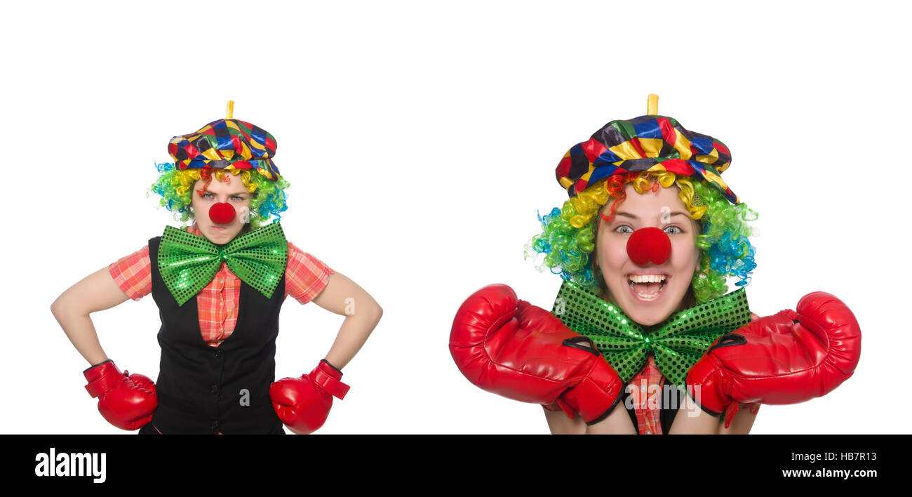 Clown in various poses isolated on white Stock Photo - Alamy