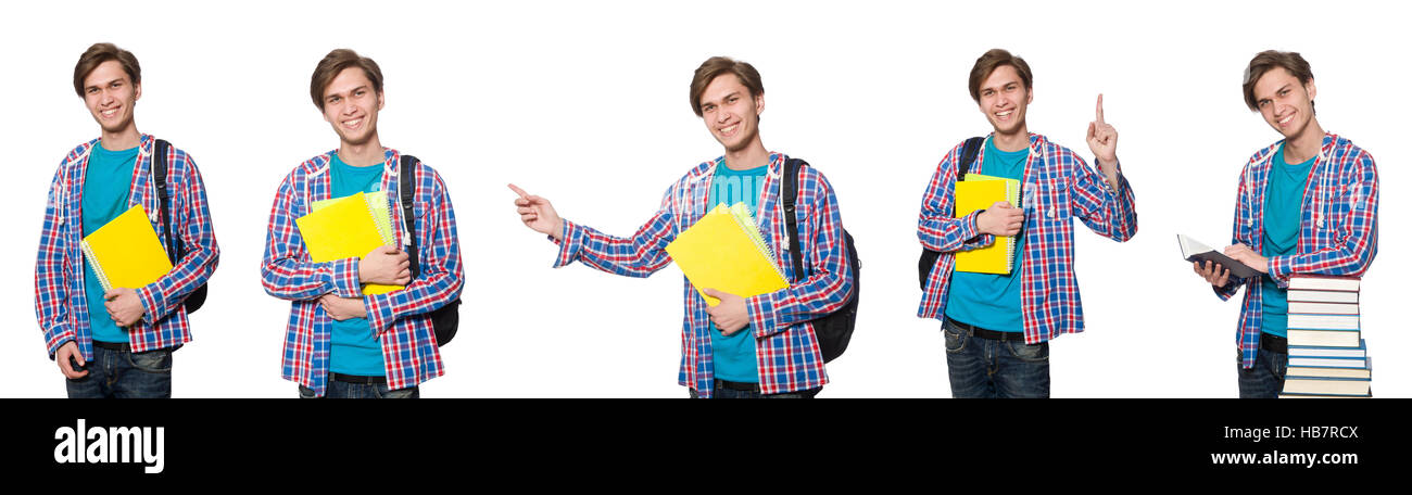 Composite photo of student with books Stock Photo - Alamy