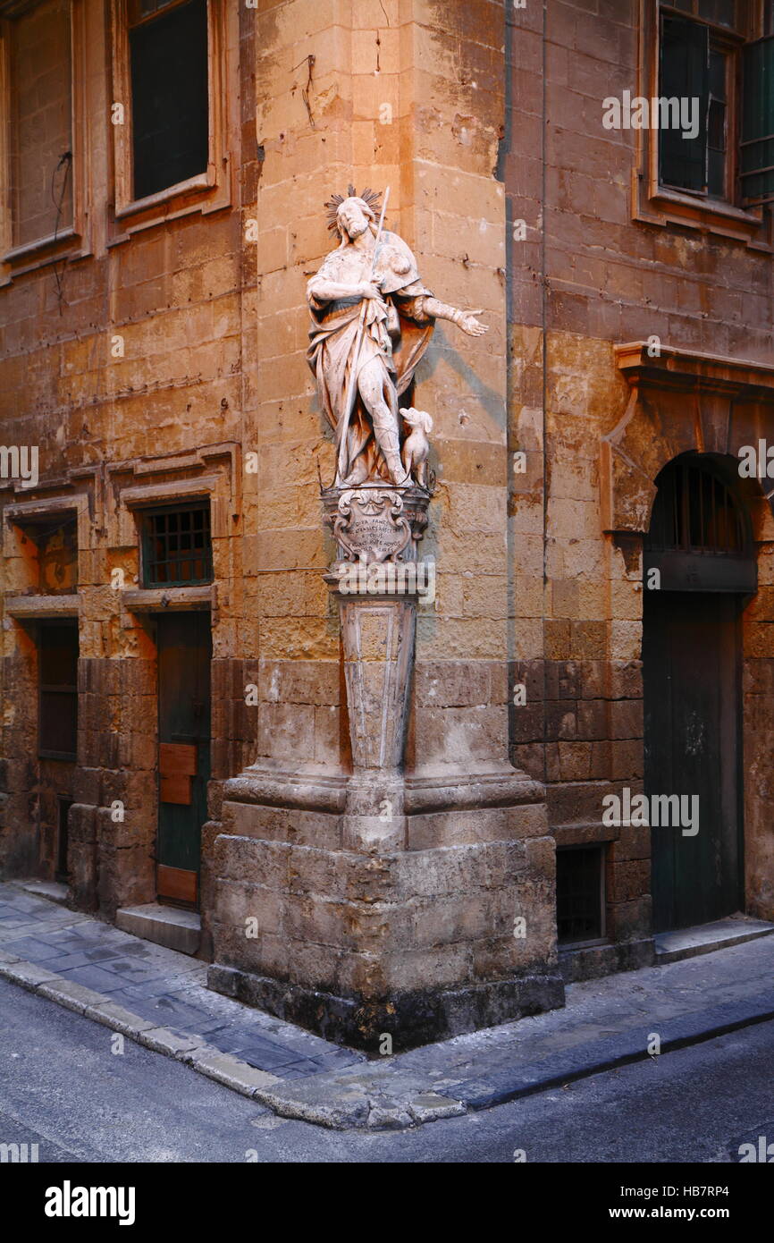 Statue of S.Luigi in Valletta city in Malta Stock Photo - Alamy