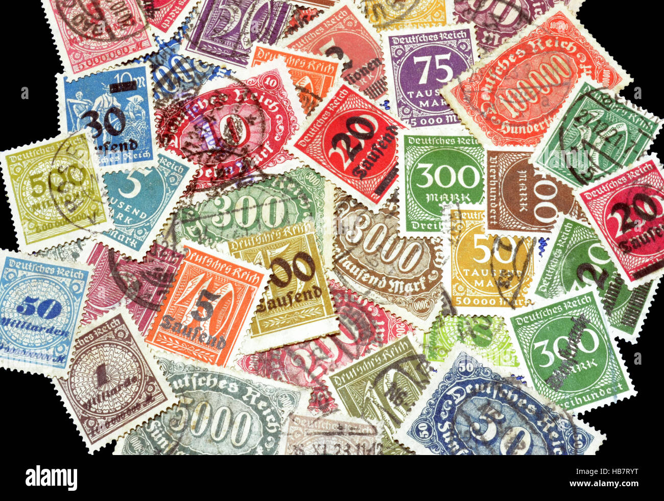 Inflation stamps Germany Stock Photo - Alamy