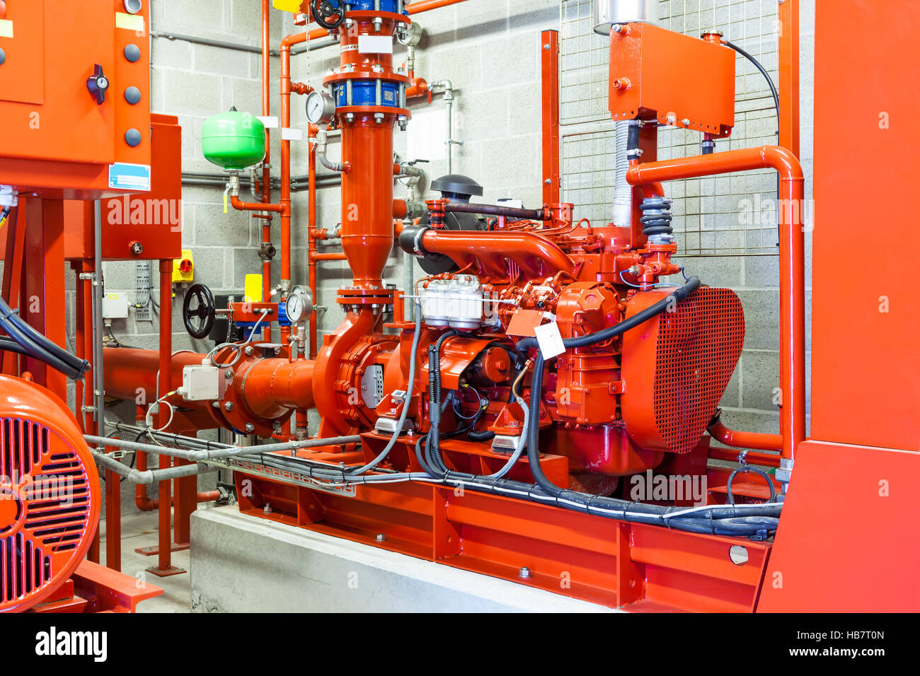 burning diesel generator for a large building Stock Photo - Alamy