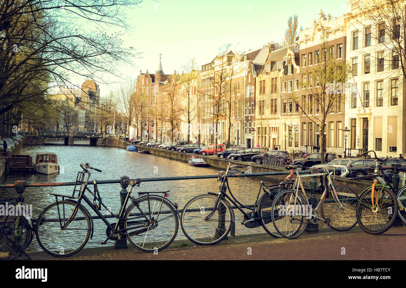 spring evening in amsterdam Stock Photo - Alamy