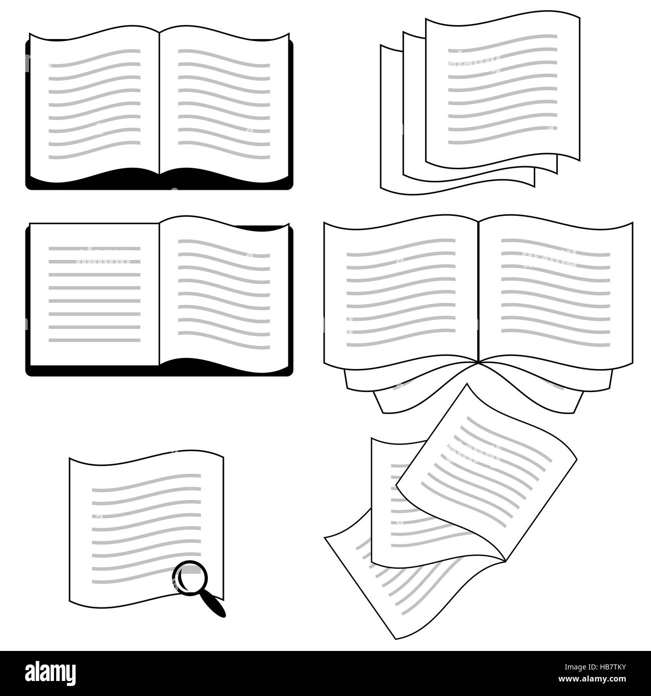 Set of Book Icons Stock Photo - Alamy