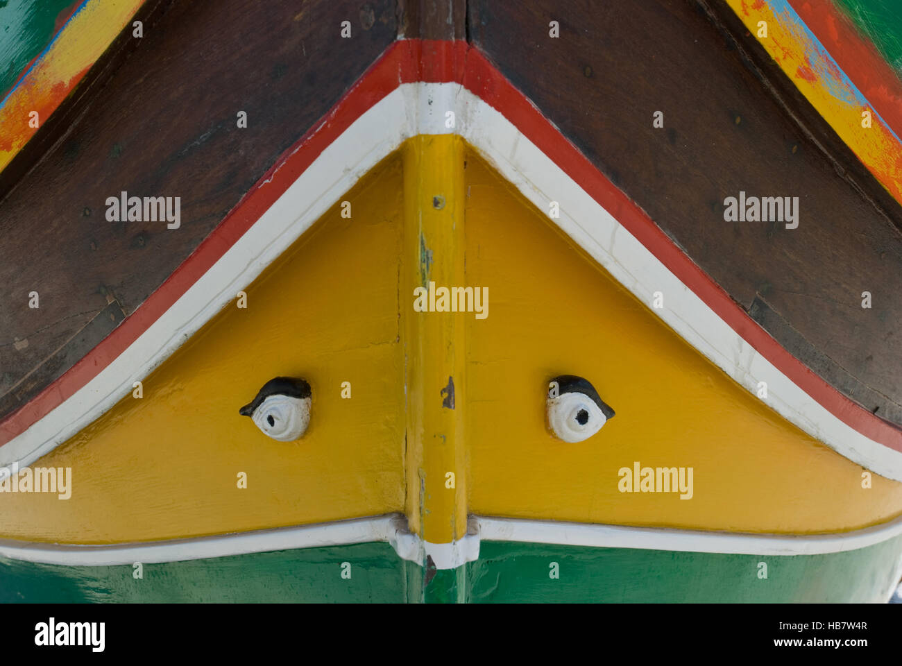 Close up view of prow and traditional eye motif on Maltese small ...