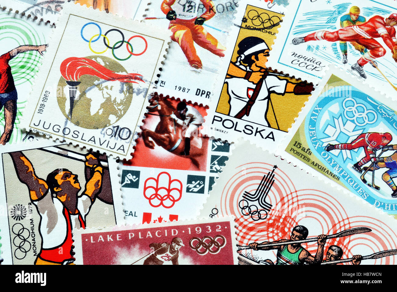Olympics on stamps Stock Photo - Alamy
