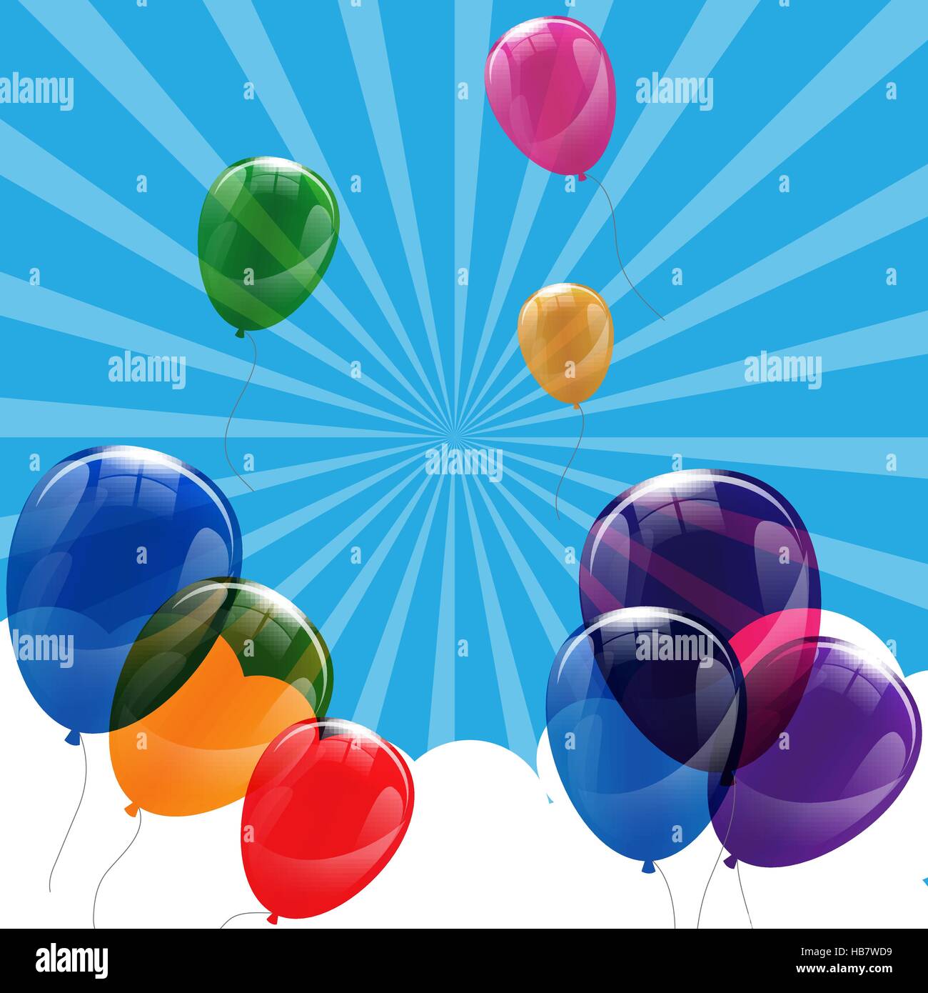 Color Glossy Balloons Background Vector Illustration Stock Vector Image ...