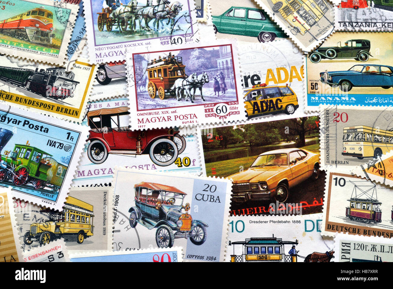 Transportation on stamps Stock Photo - Alamy
