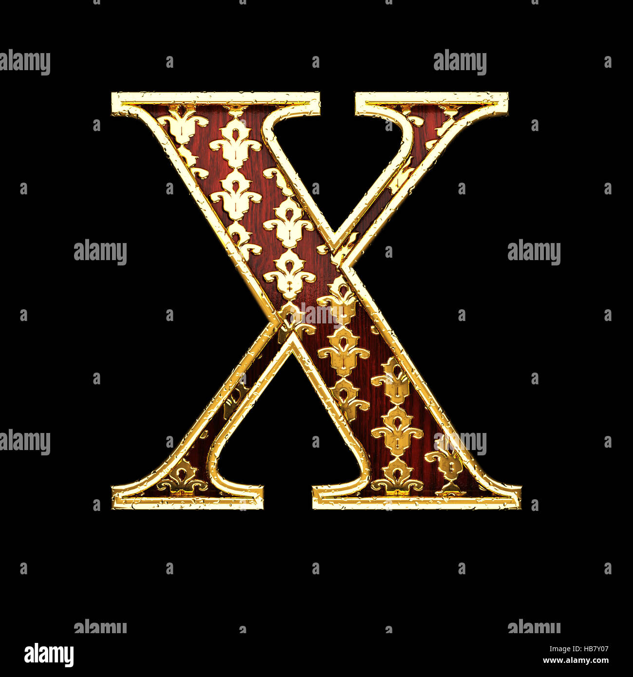 x golden letter 3d illustration Stock Photo - Alamy