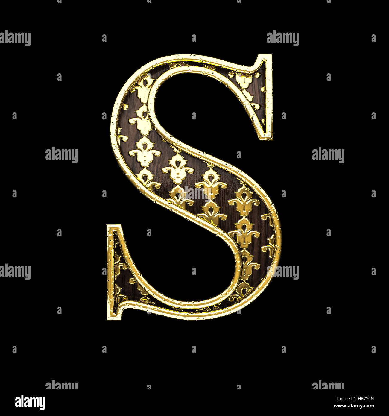 s golden letter 3d illustration Stock Photo - Alamy