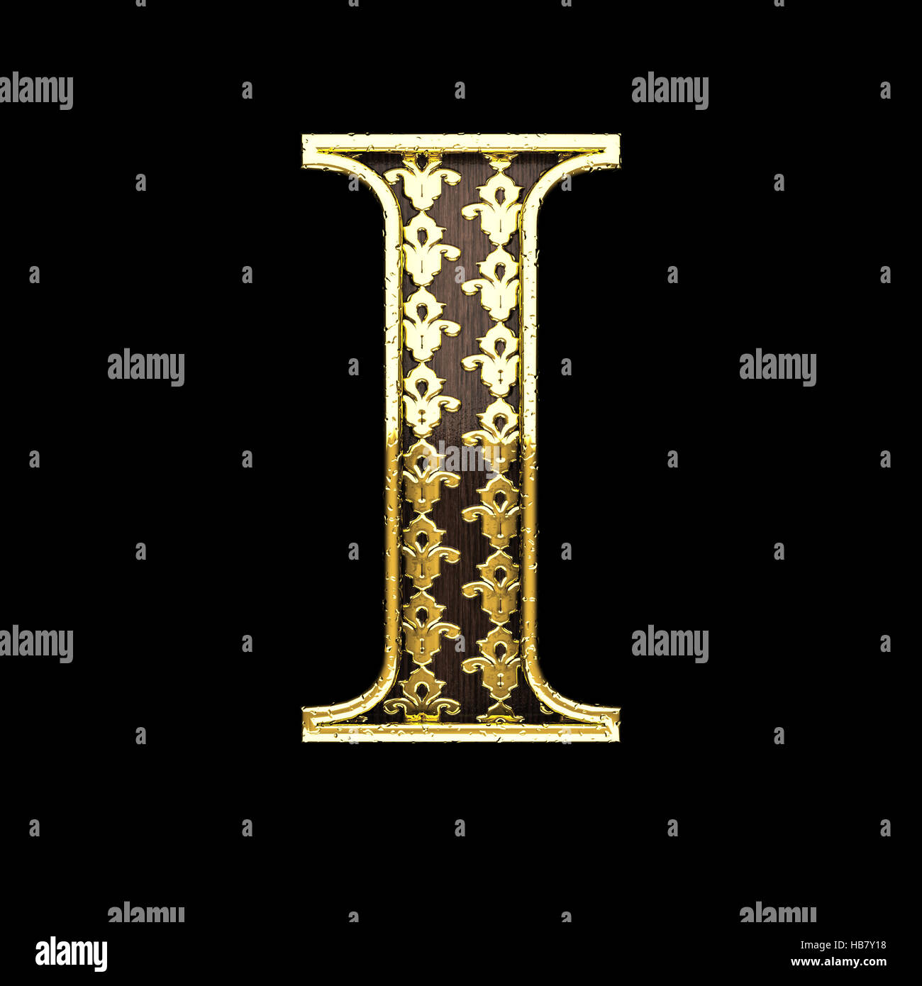 i golden letter 3d illustration Stock Photo - Alamy