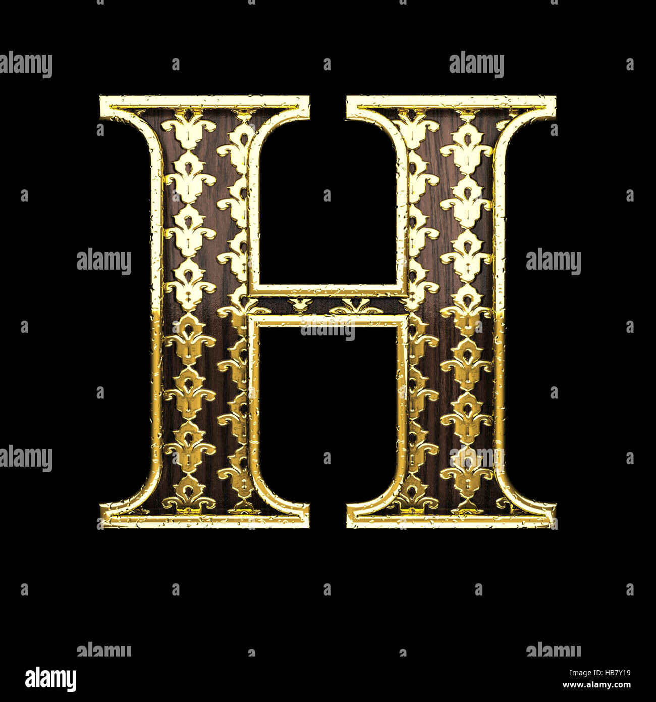 h golden letter 3d illustration Stock Photo - Alamy