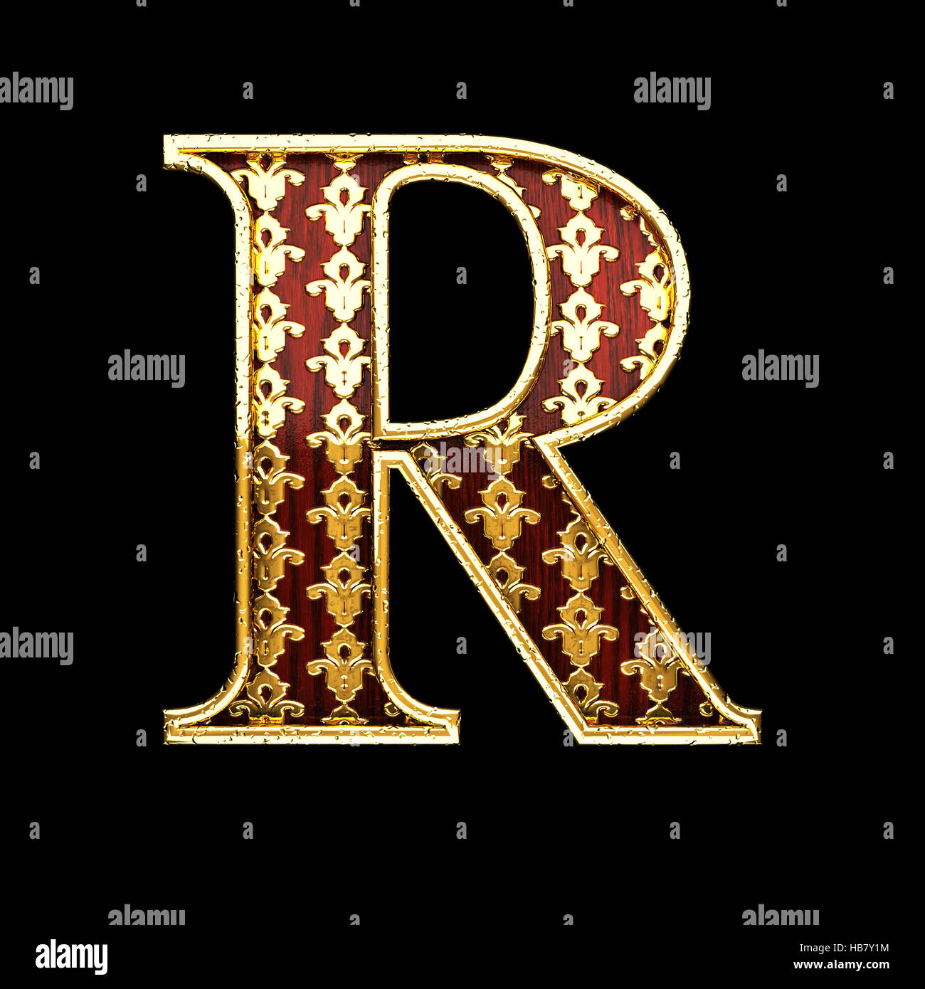r golden letter 3d illustration Stock Photo - Alamy