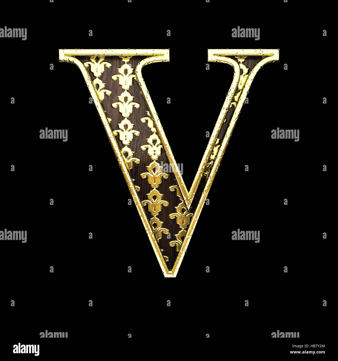 Golden letter v hi-res stock photography and images - Alamy