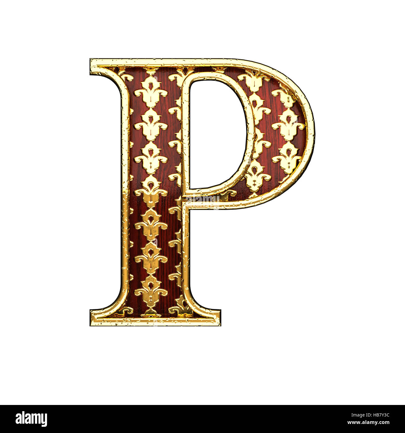 p golden letter 3d illustration Stock Photo - Alamy