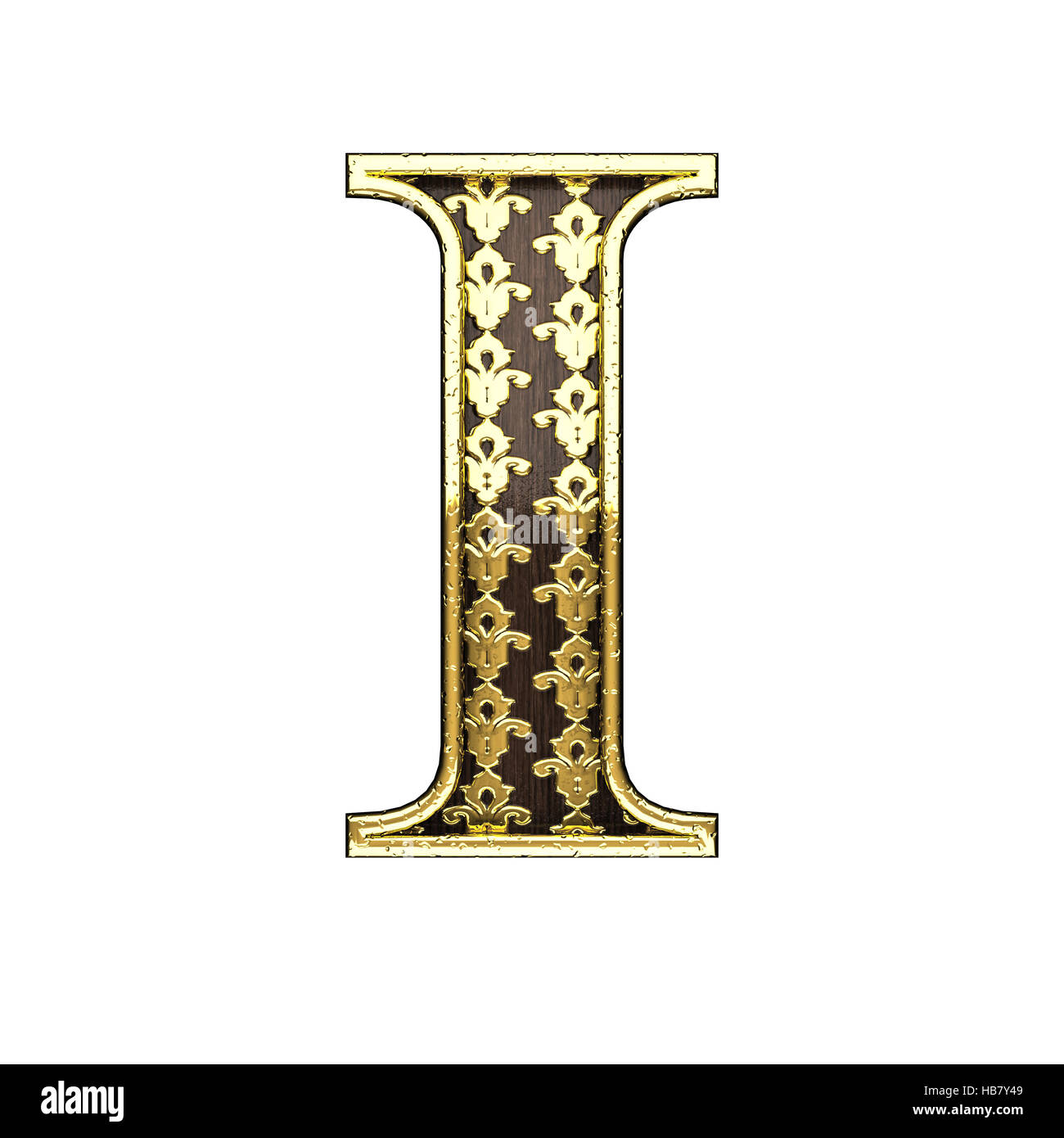 i golden letter 3d illustration Stock Photo - Alamy