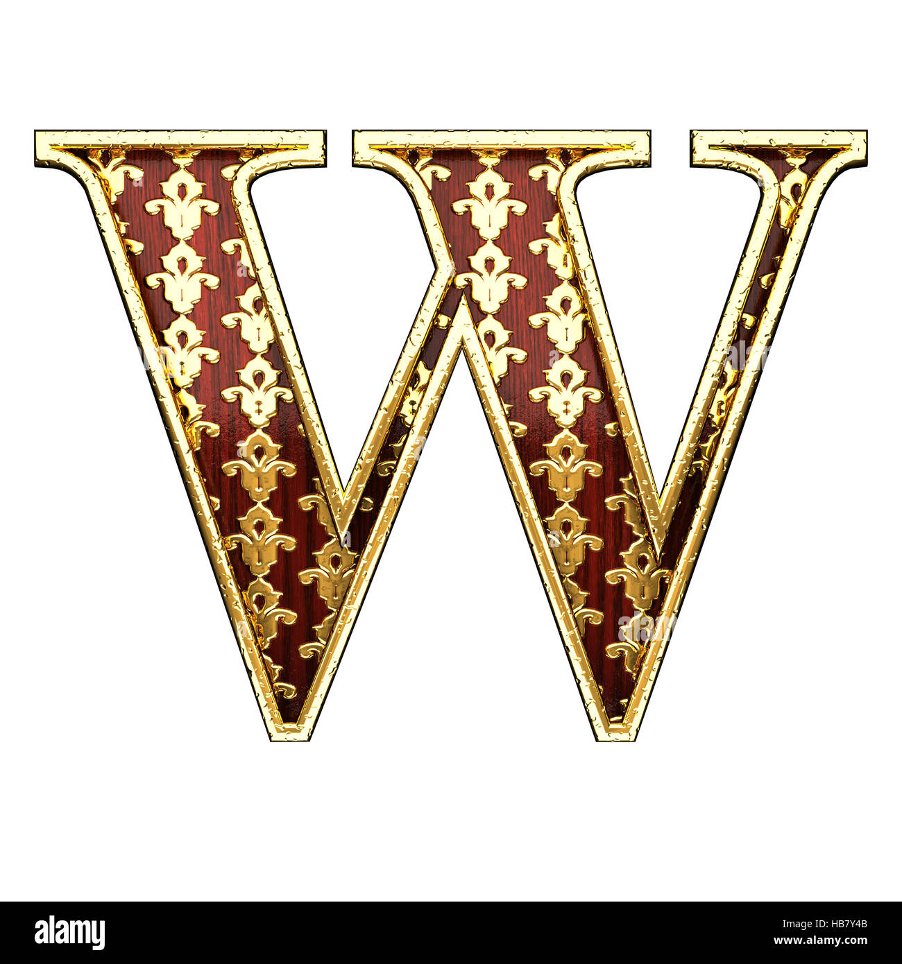 w golden letter 3d illustration Stock Photo - Alamy