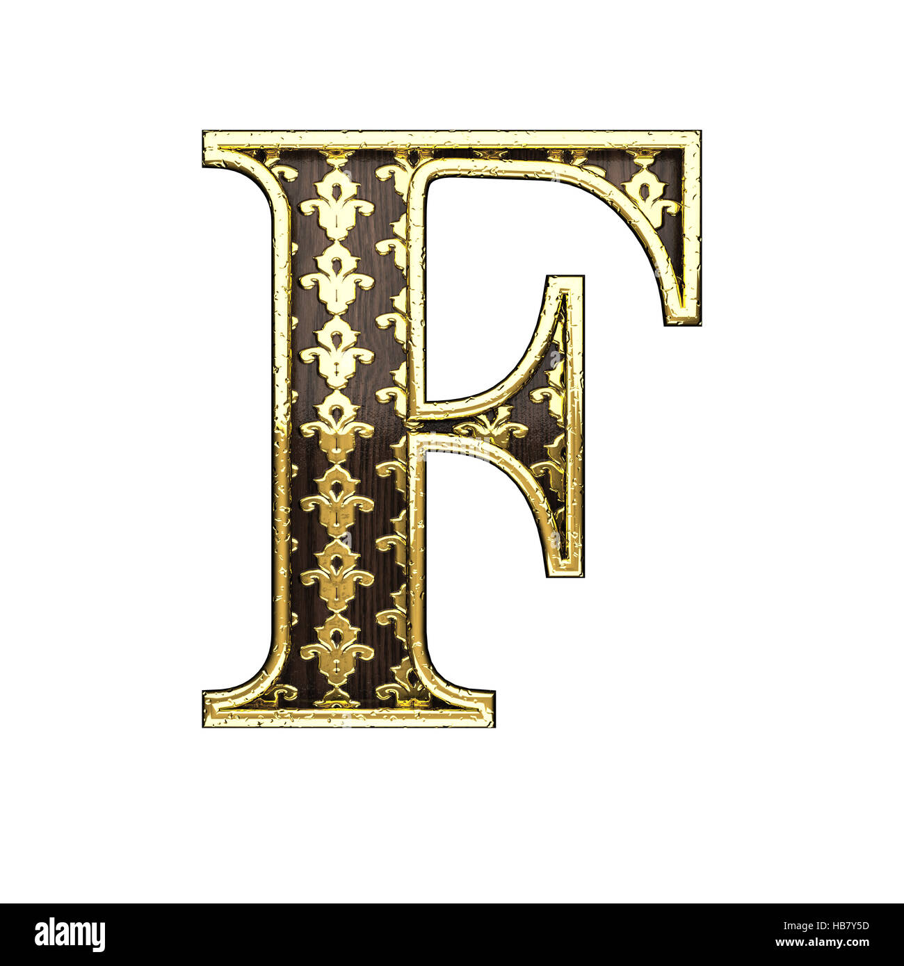 f golden letter 3d illustration Stock Photo - Alamy