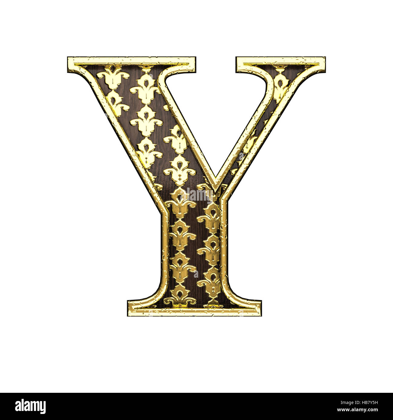 y golden letter 3d illustration Stock Photo - Alamy