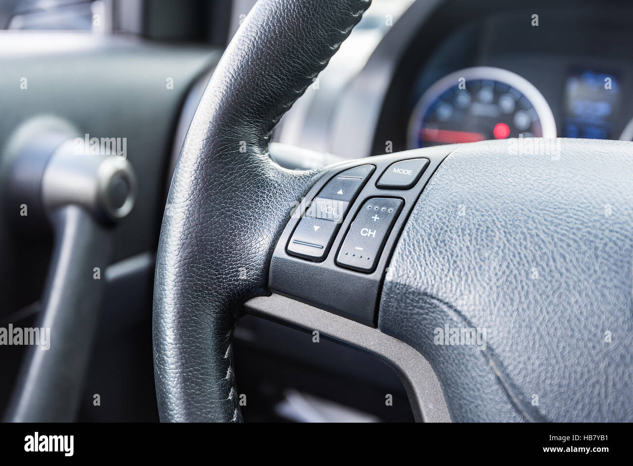 the steering wheel of a modern car Stock Photo - Alamy