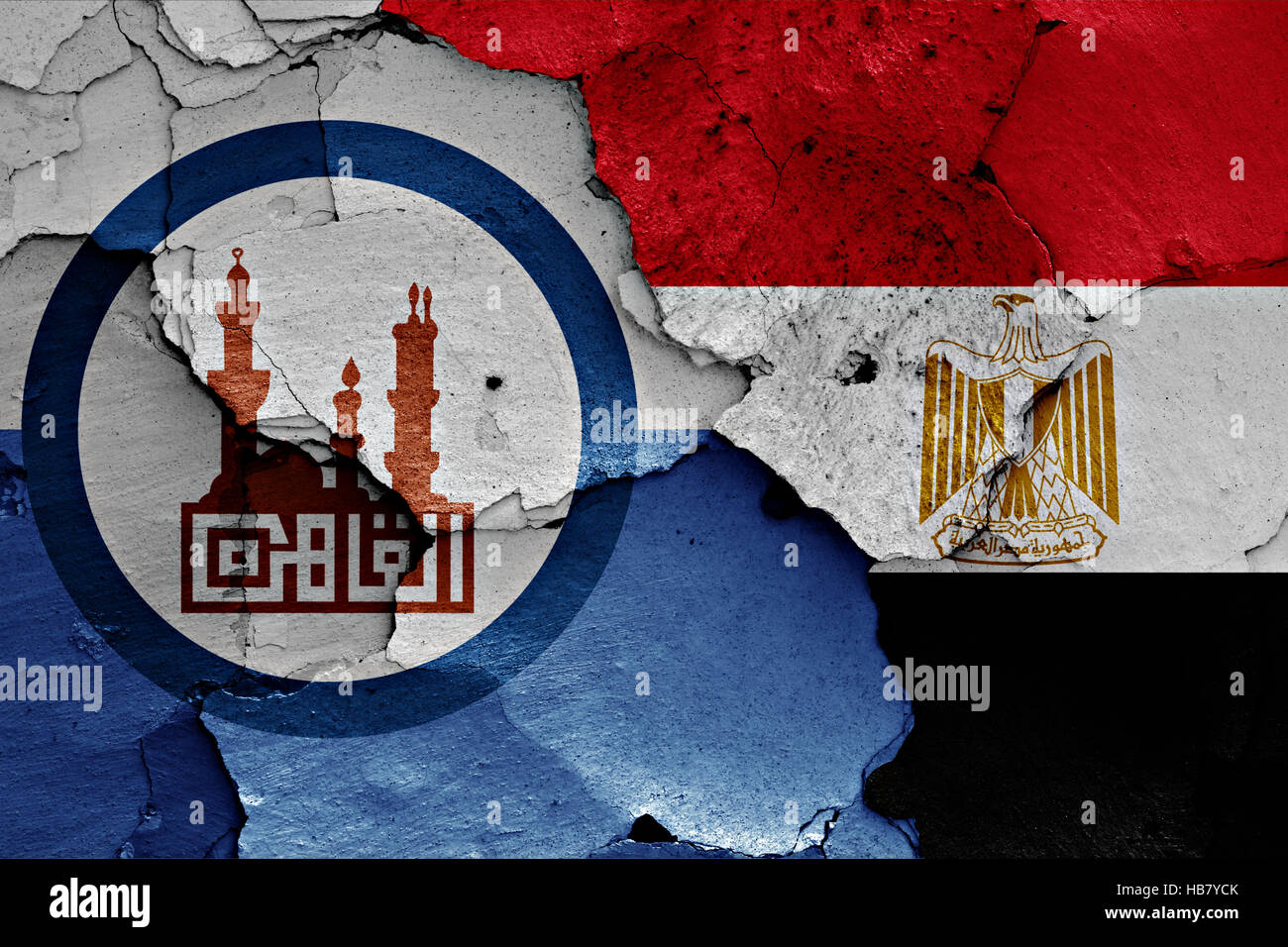 flags of Cairo and Egypt painted on cracked wall Stock Photo - Alamy