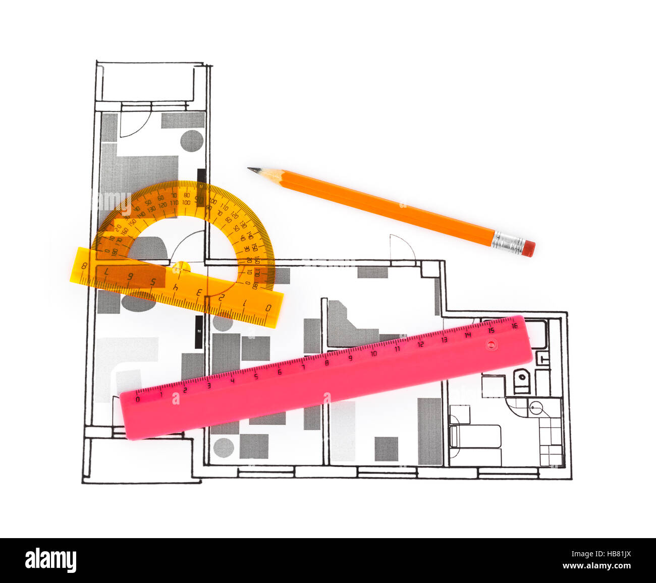 Domestic floor plan Cut Out Stock Images & Pictures - Alamy