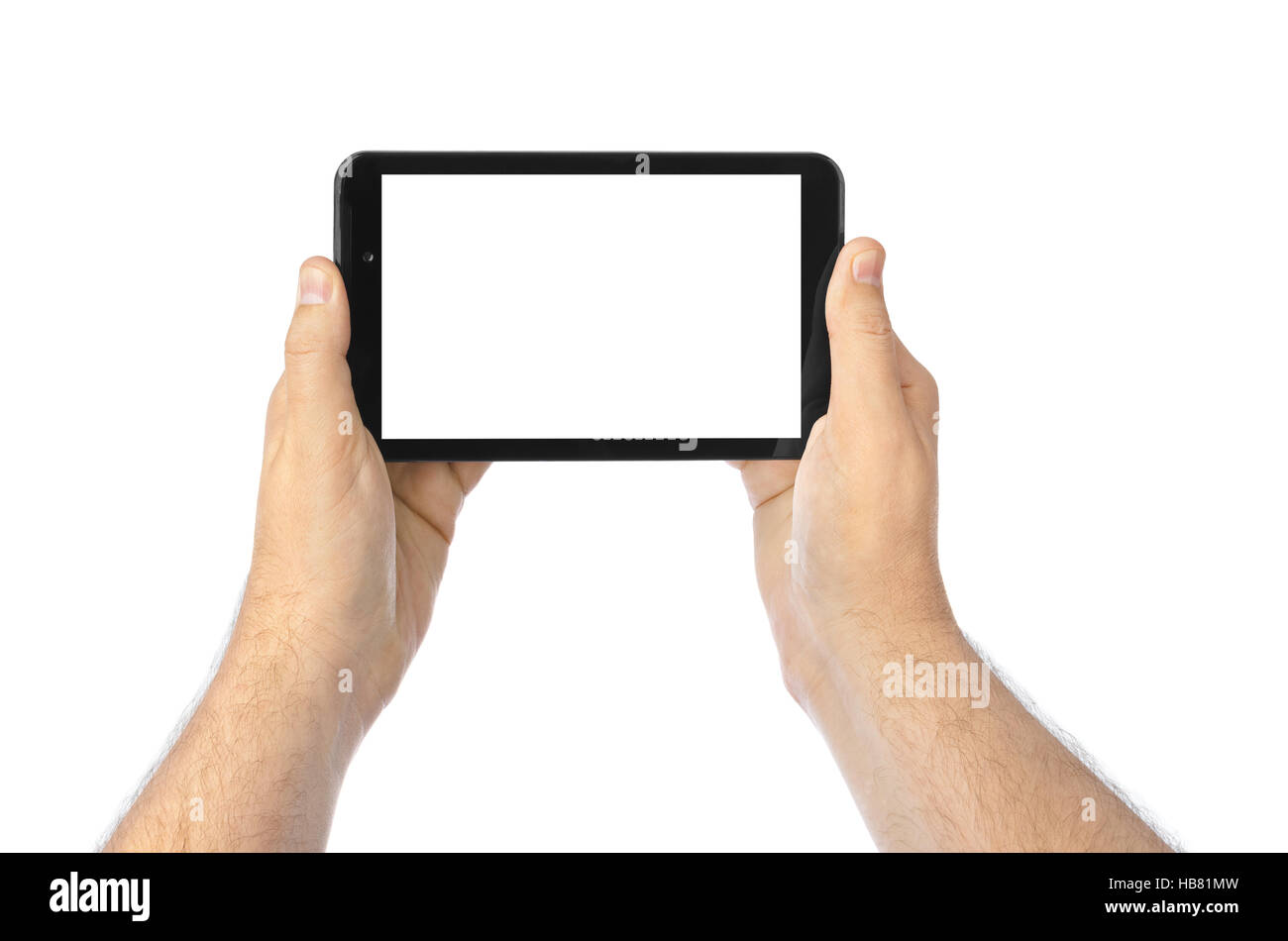 Hand with touchpad pc Stock Photo - Alamy