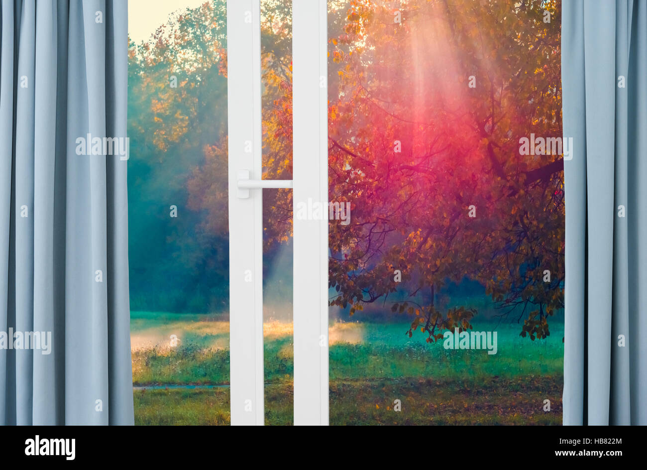 sunrise view from the window Stock Photo - Alamy
