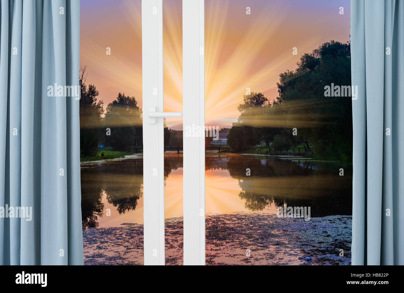 views of the pond Stock Photo - Alamy