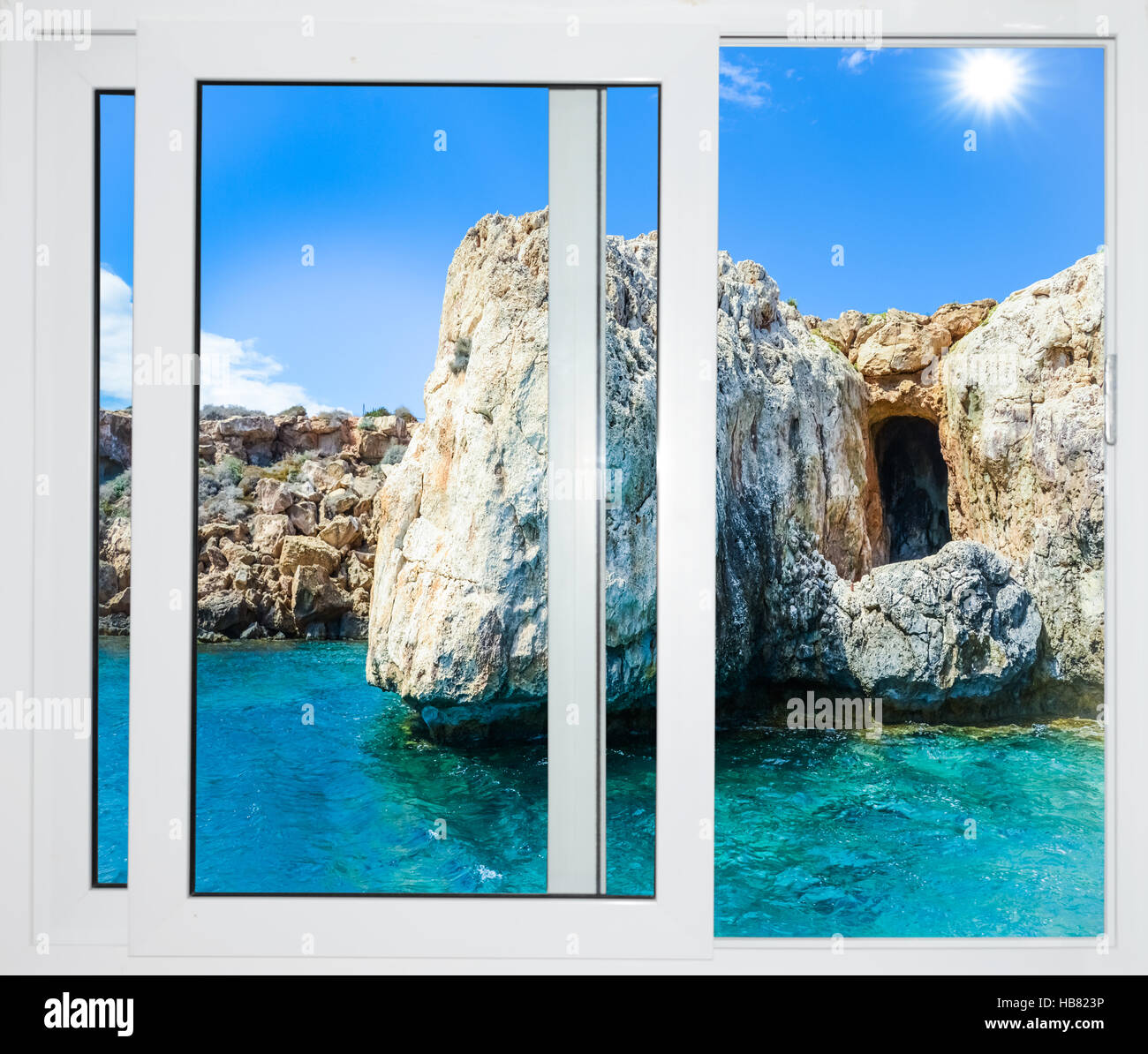 Ocean view window Stock Photo - Alamy