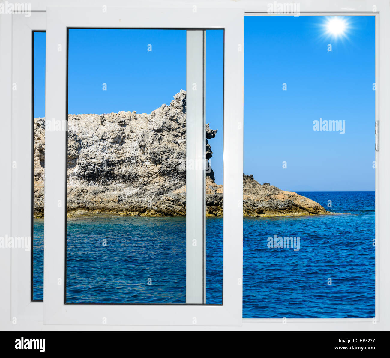 Ocean view window Stock Photo - Alamy